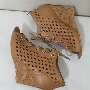 Pink Key | Shoes | Pink Key Ankle Booties Peep Toe Lace Up 8 | Poshmark